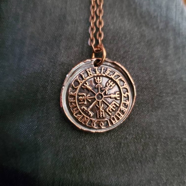 Handmade Copper Wax Seal Medallion Necklace: Dragon, Pirate, Dnd - Etsy