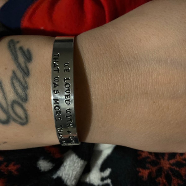 Edgar Allan Poe - Annabel Lee Metal Stamped Poetry Quote Cuff Bracelet ...