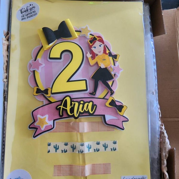 Emma Wiggle Cake Topper | the Wiggles Cake Topper | Custom Cake Topper ...