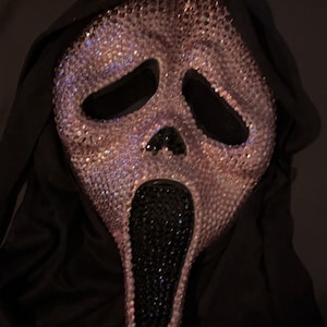 Ghostface Scream Iridescent Bling Rhinestone Crystal Mask - Etsy