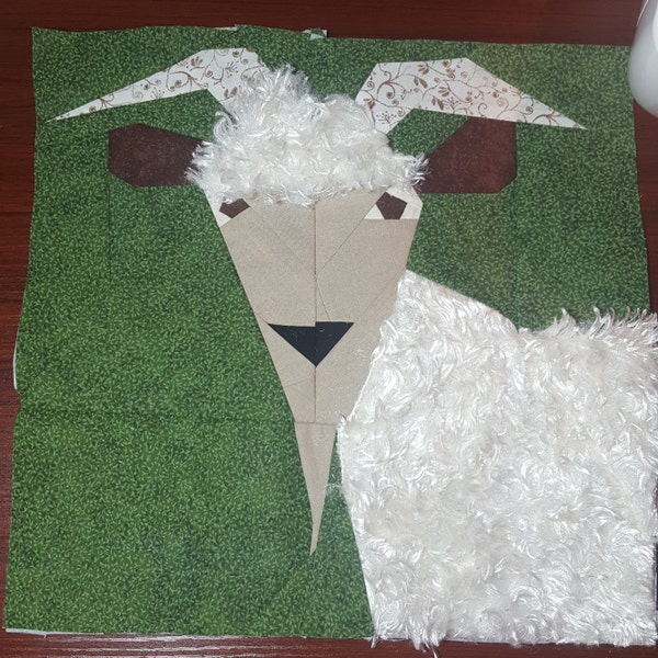 Goat 12 Inch Quilt Block, Foundation Paper Pieced Pattern With 2 ...