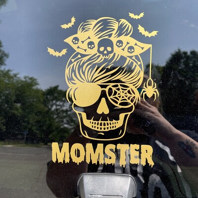 Momster Spooky Skull Vinyl Decal Sticker Many Sizes and Colors, Car ...
