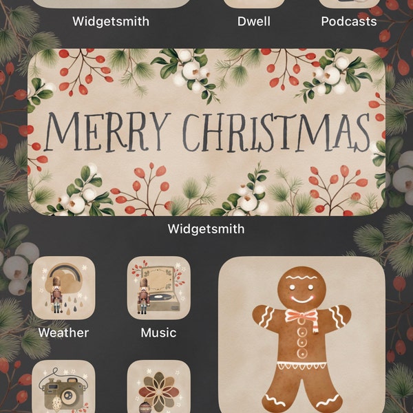 Christmas App Icons, Ios Icons Festive, Aesthetic Christmas Iphone ...
