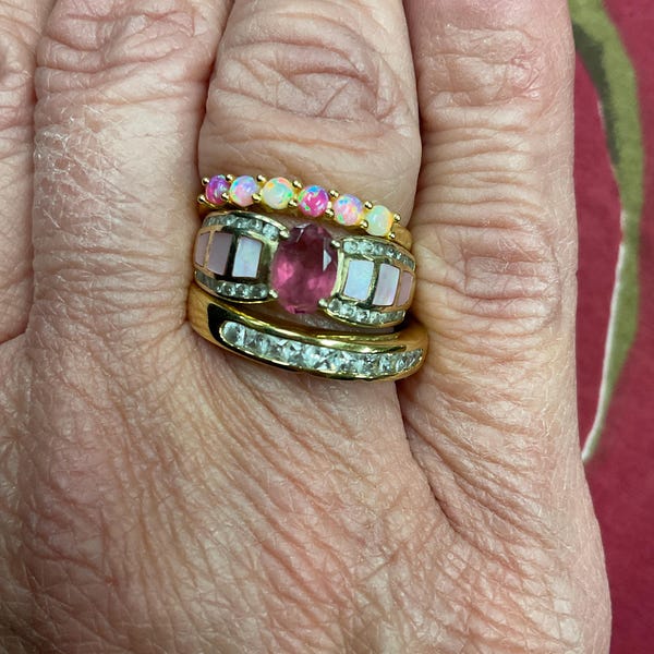 The Marnie Moonstone Statement Ring - Candy Kisses Pink - Etsy