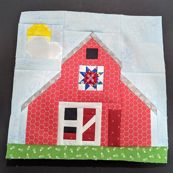 Old Red Barn Farm Country Quilt Block PDF Pattern - Includes ...