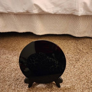 One Beautiful Black Obsidian Scrying Plate, Black Obsidian Scrying ...