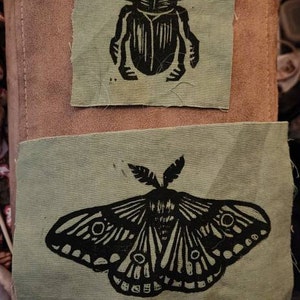 Sneaky Snake Linocut Linen Patch, Punk Patches, Block Print, Snek ...