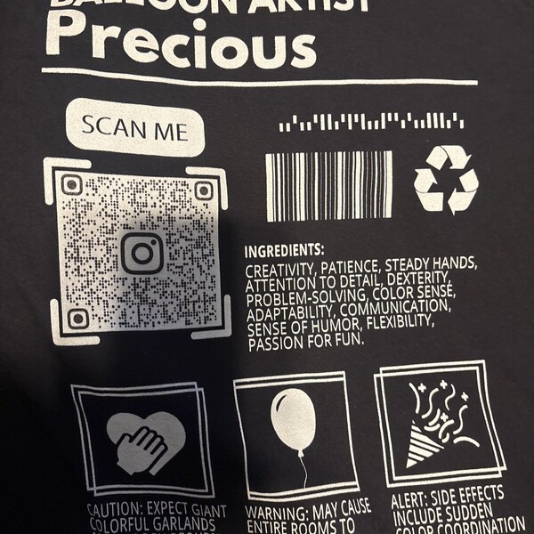 Graphic Designer Custom T-shirt, QR Code Graphic Designer Shirt ...