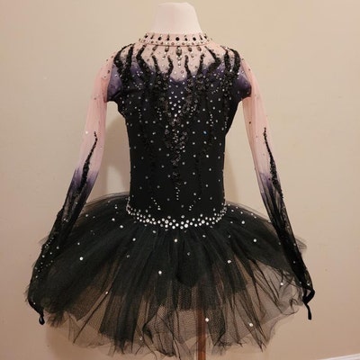 Black Silver and Gray Figure Skating Ice Dance Dress, Custom ...