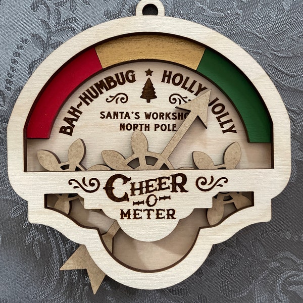 CHEER-O-METER Ornament SVG 2024 Laser Cut Files for Glowforge Laser ...