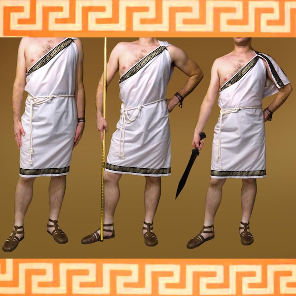 Greek Chiton With Trim - Ancient Greek Costume With Trim and Pin and ...