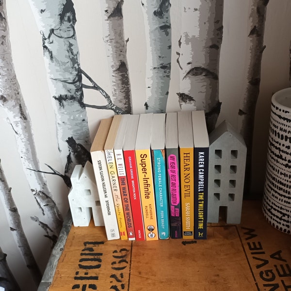 Concrete House Bookends House Paper Weight Modern Concrete Decorative