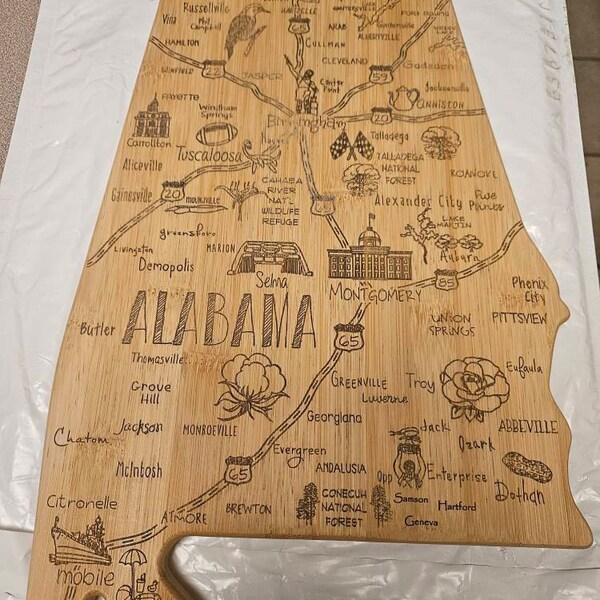 North Carolina Cutting Board | Landmarks and Destinations | State ...