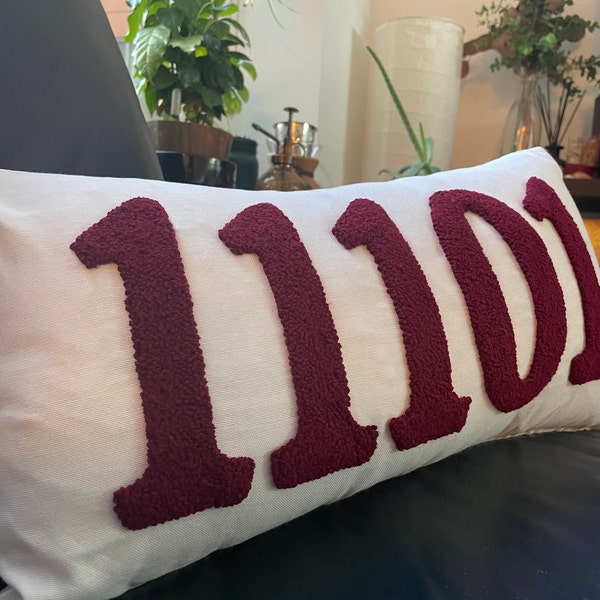 Custom Zip Code Pillow, Embroidered Area Number Pillow, Personalized ...
