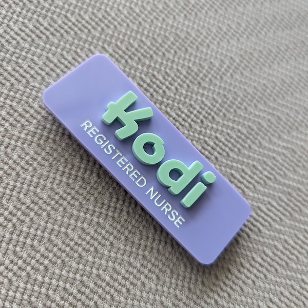 Personalised Work Name Badge | Custom Occupation Tag | Name Accessory ...