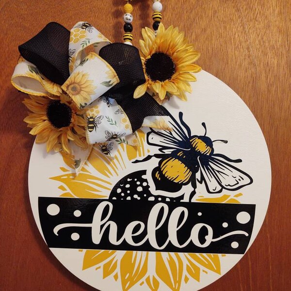 Sunflower Door Sign Svg Bundle 10 Designs, Sunflower Door Hanger Svg ...