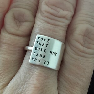 Personalized Inspirational Ring Hand Stamped Wide Inspiring Unique ...