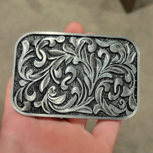 Tooled Western Floral Engraved Leather Belt 100% Genuine Full Grain ...