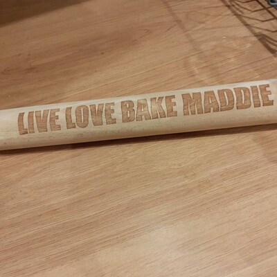 Personalised Engraved Rolling Pin, Custom Wooden Rolling Pin, Star ...