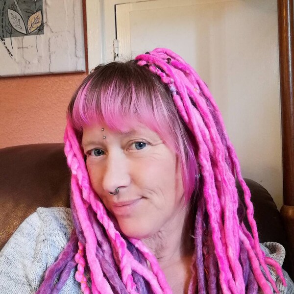 Wool Dreadlocks Purple Green Forest Custom Wool Dreads- Double Ended ...