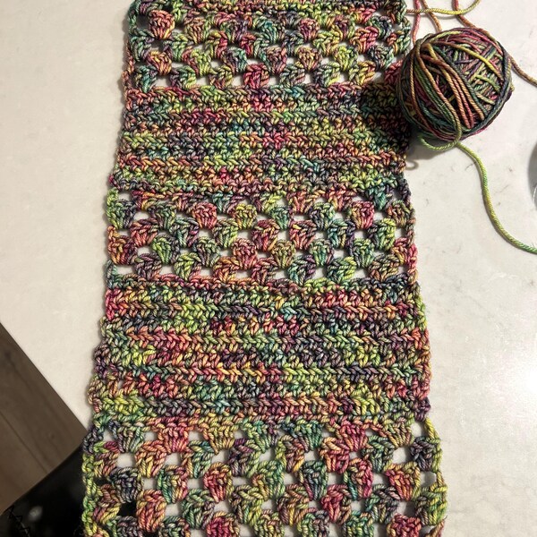 One Skein Granny Rows Scarf (crochet Pattern) - Etsy