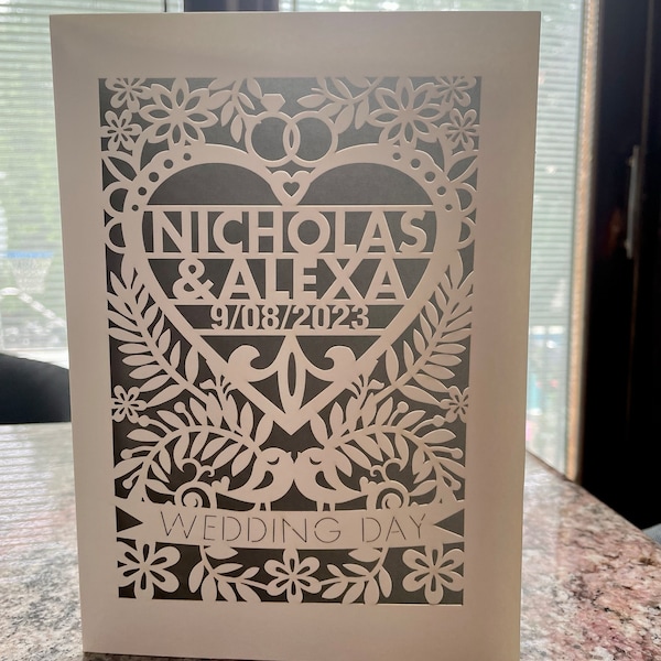 Personalized Wedding Card Custom Wedding Gift With Names and Date ...