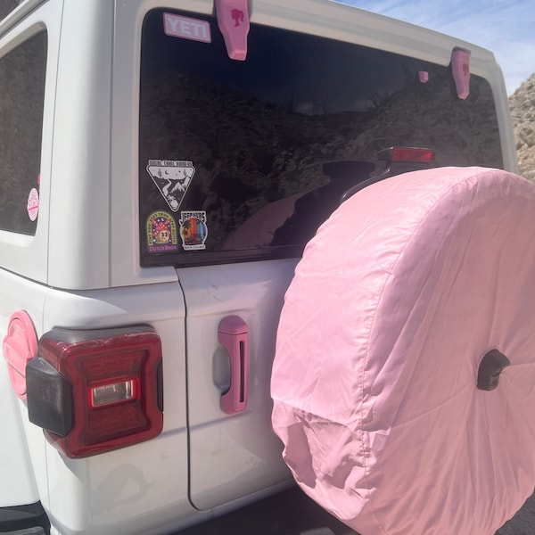 Solid Color Hot Pink Tire Cover, Girly Tire Covers for Jeep for Bronco ...