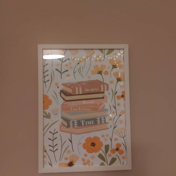 Book Art Print, Literary Print, so Many Books Too Little Time, Bookish ...