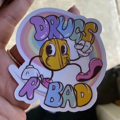 Drugs Are Bad Sticker, Funny Decal, Waterproof Vinyl Sticker for ...