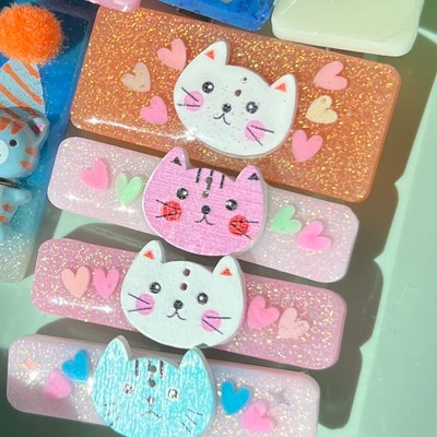 Kawaii Wood Cat Face Buttons / Sewing Kids Crafts Novelty Button Feline ...