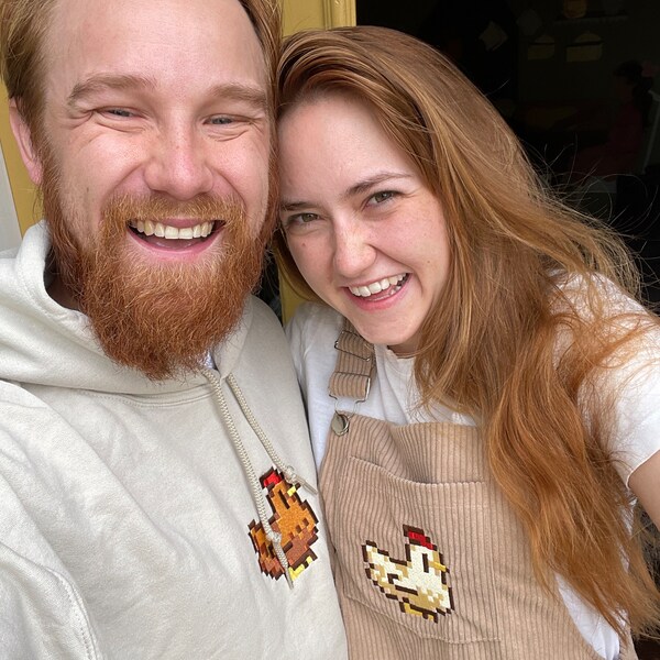 Chicken Stardew Valley Floral Overalls Pants / Embroidery Overalls ...