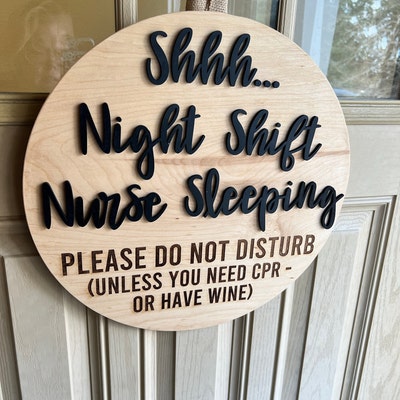 Nurse Sleeping Door Sign, Night Shift Nurse Door Sign, Night Shift ...