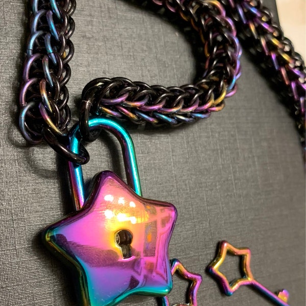 New Rainbow Color Star Shape Padlock,cute Gold Padlock for Decoration ...