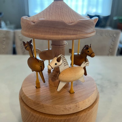 Personalized Engraved Keepsake Carousel Music Box,wooden Christmas ...
