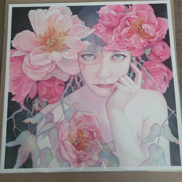 CALACA PEONÍA Alternate Dark Background Open Edition Fine Art PRINT ...