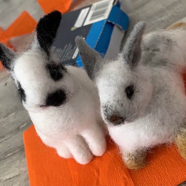 Bunny Felt Toy Handmade Doll Soft Sculpture Needle Felted Wool Animals ...