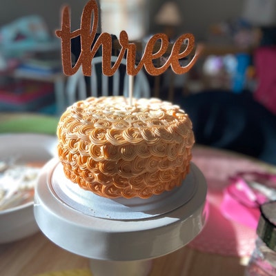 Three Birthday Cake Topper 3 Cake Topper 3rd Birthday Cake - Etsy
