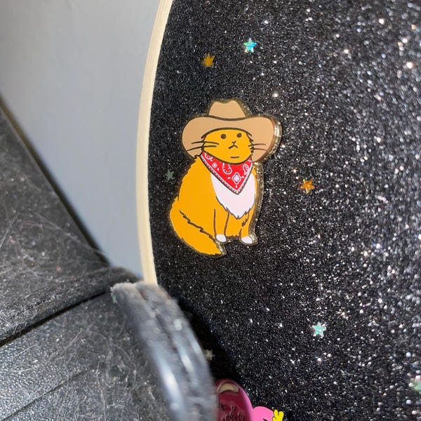 The Original Cowboy Cat Enamel Pin - Meowdy! - Etsy