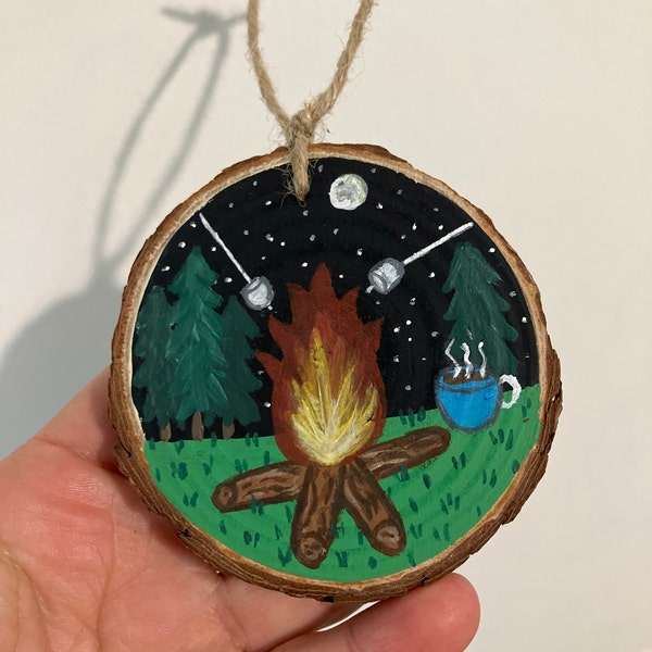 Tree Decoration | Camping Hanging Art | Woodslice Art | Forest Ornament ...
