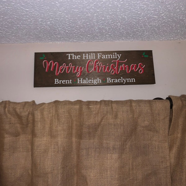 Christmas Sign With Kids Names, Family Name Christmas Decor, Christmas ...