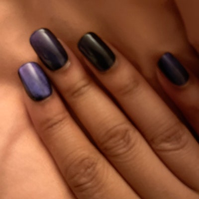Witchy Color Shifting Nails Blue Purple Pink Press Ons Coffin Black ...