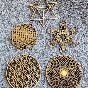 Sacred Geometry Ornament Set, Seed of Life, Flower of Life, Merkaba ...