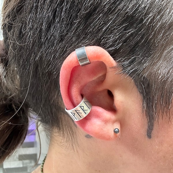 Viking Ear Cuff - Custom Elder Futhark Runes - Viking Beard Bead ...