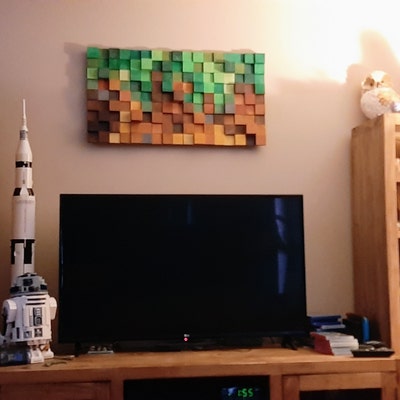 Minecraft Floating Shelf Wood Wall Art Minecraft, Wood Wall Decor ...
