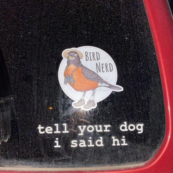 Bird Nerd Vinyl Sticker. Birding Bumper Sticker. Bird Lover Water ...