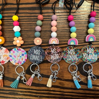 Groovy Sparkly Lanyard Personalized Lanyard for Badge 80's Lanyard ...