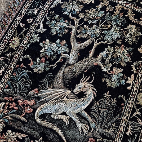 Medieval Aesthetic Dragon Blanket | Fairytale Inspired Nursery Decor ...