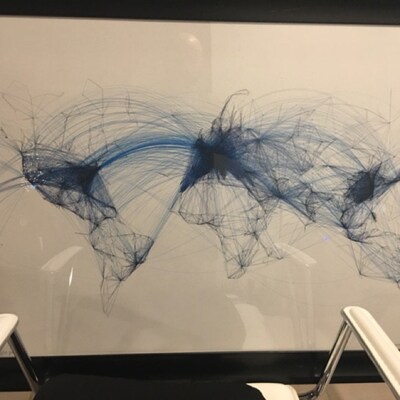 Flight Routes World Map Air Traffic Flight Patterns Flight Paths Map ...