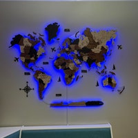 Led Wooden World Map, Wood World Map, Weltkarte Holz, Wood Wall Map, 3d ...
