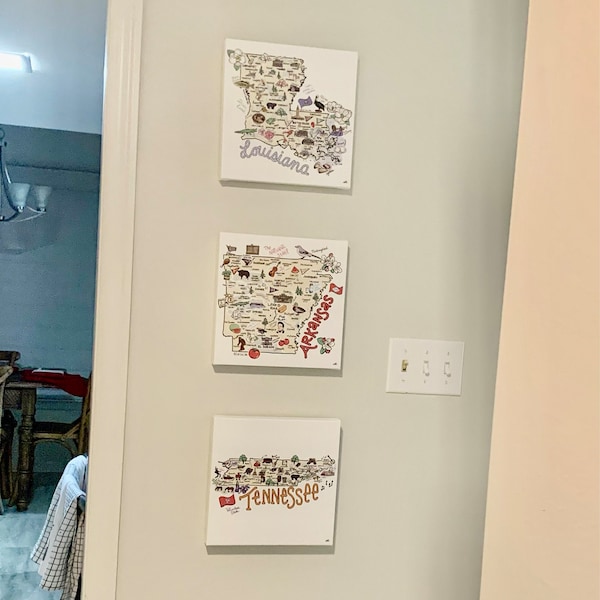 Oregon Art on Square Canvas, Oregon Map Canvas Art, Oregon Print for ...